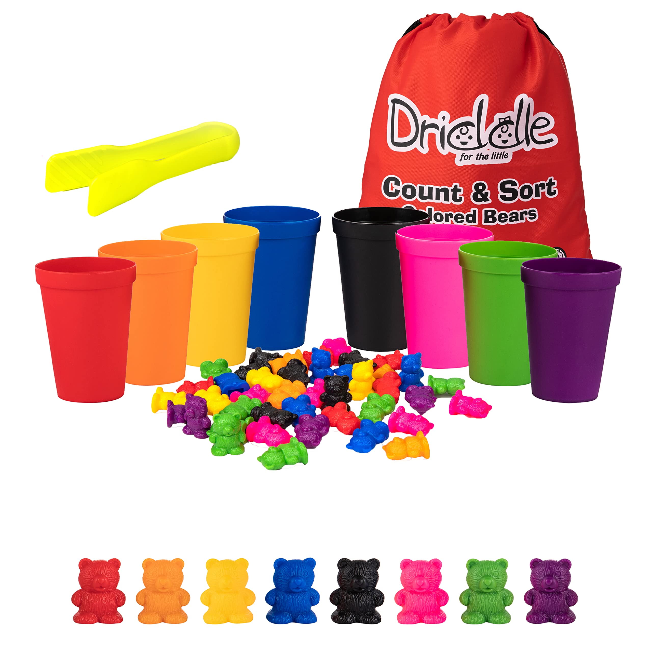Colorful Counting Bears with MMF7 Matching Cups - 80 Bears - Sort ...