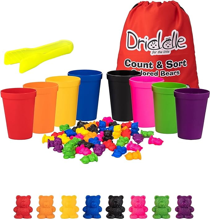 Colorful Counting Bears with Matching Cups - 80 Bears - Sort, Count ...