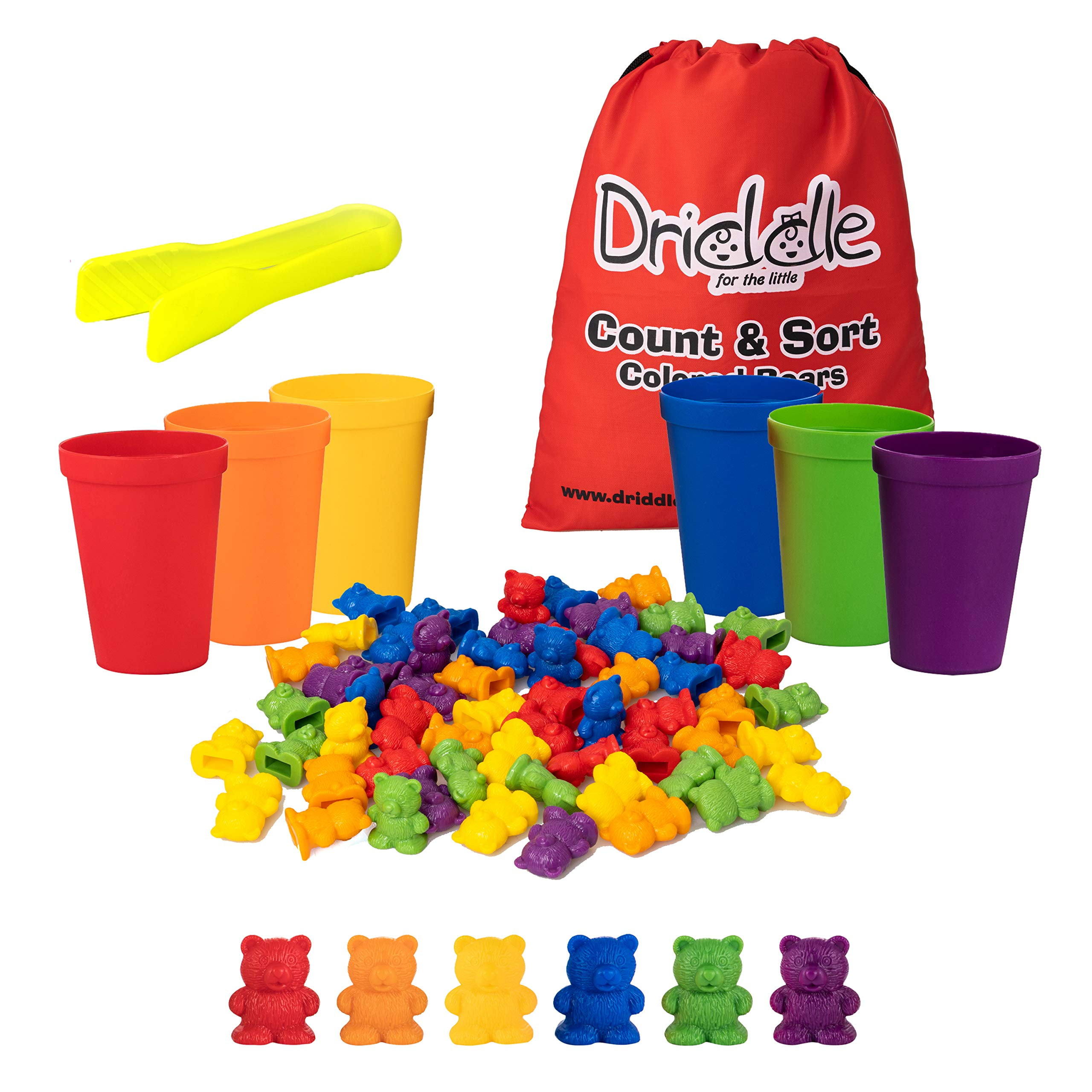 Colorful Counting Bears with STF9 Matching Cups - 60 Bears - Sort ...