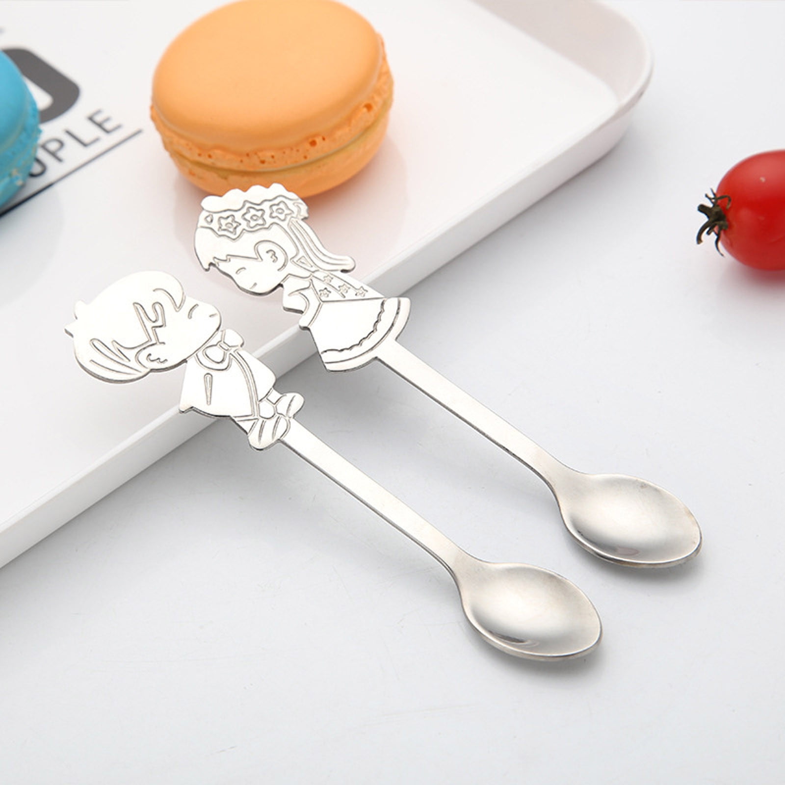 Colorful Couples Spoons Set - 2 PC Flatware, 304 Stainless Steel Coffee ...