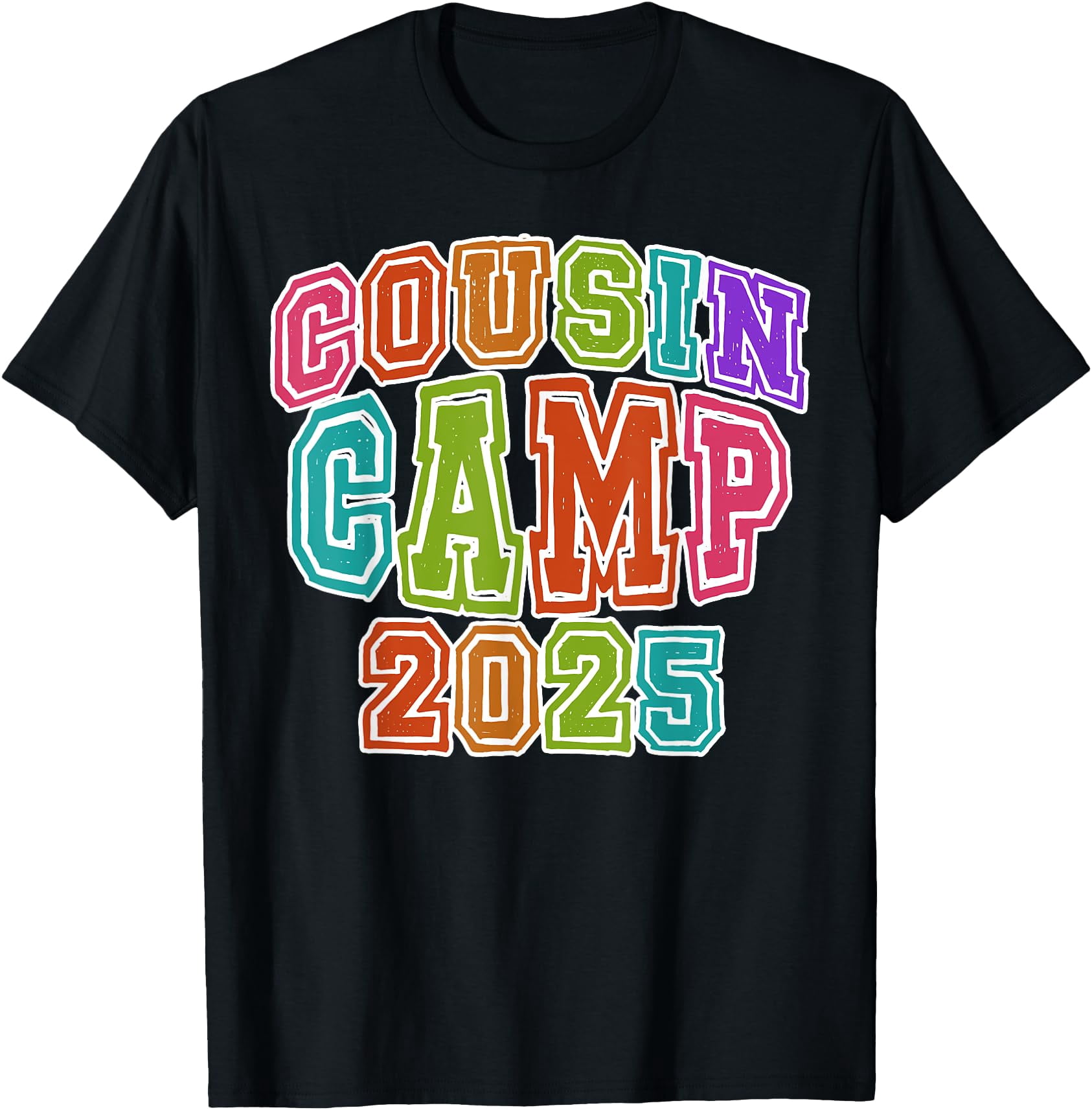 Colorful Cousin Camping Crew 2025 Adventure T-Shirt for Spring Break ...