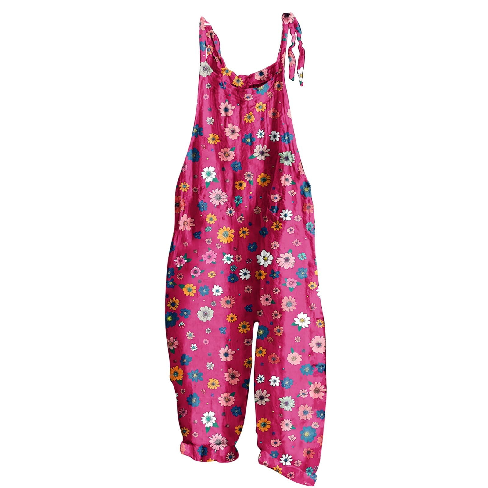 Colorful Coveralls for Women Fall Summer Daisy Floral Graphic Loose Fit ...
