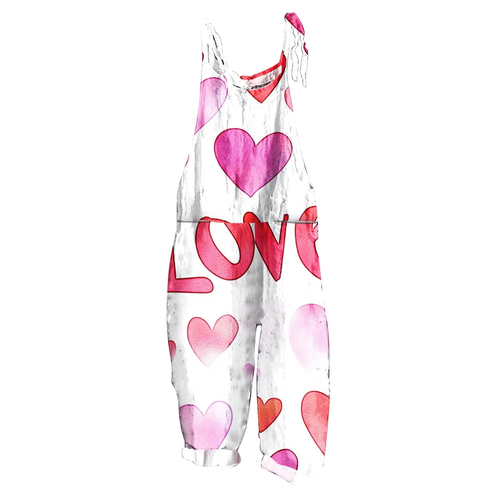 Colorful Coveralls for Women Fall Summer Love Graphic Loose Fit Lounge ...