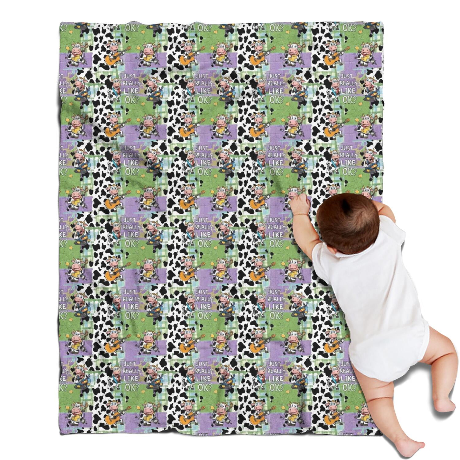 Colorful Cow Checker Pattern Blanket,Comfortable Soft Lamb Wool Throw ...