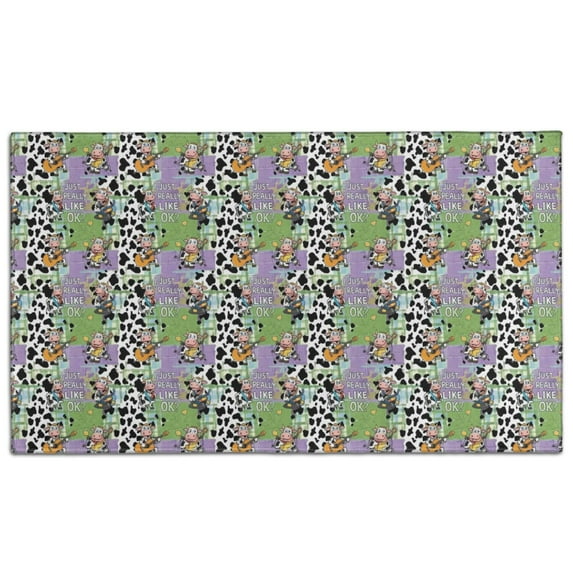 Colorful Cow Checker Pattern Door Rugs,Washable Non Slip Door Mats ...