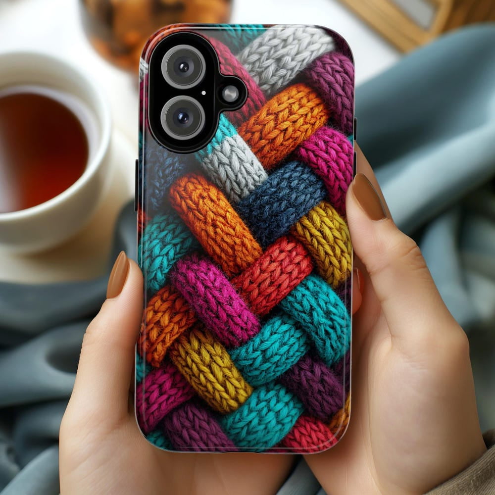 Colorful Cozy 3D Knitted Autumn Pattern Effect Phone Case for 17 16 15 ...