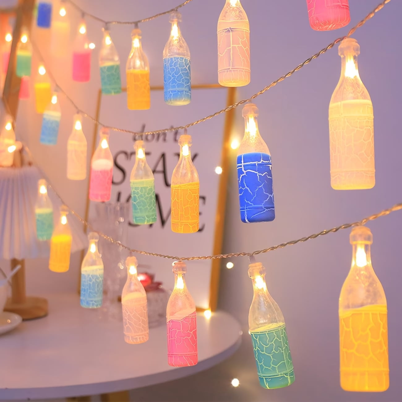 Colorful Crack Wine Bottle LED String Lights - Perfect for Weddings ...