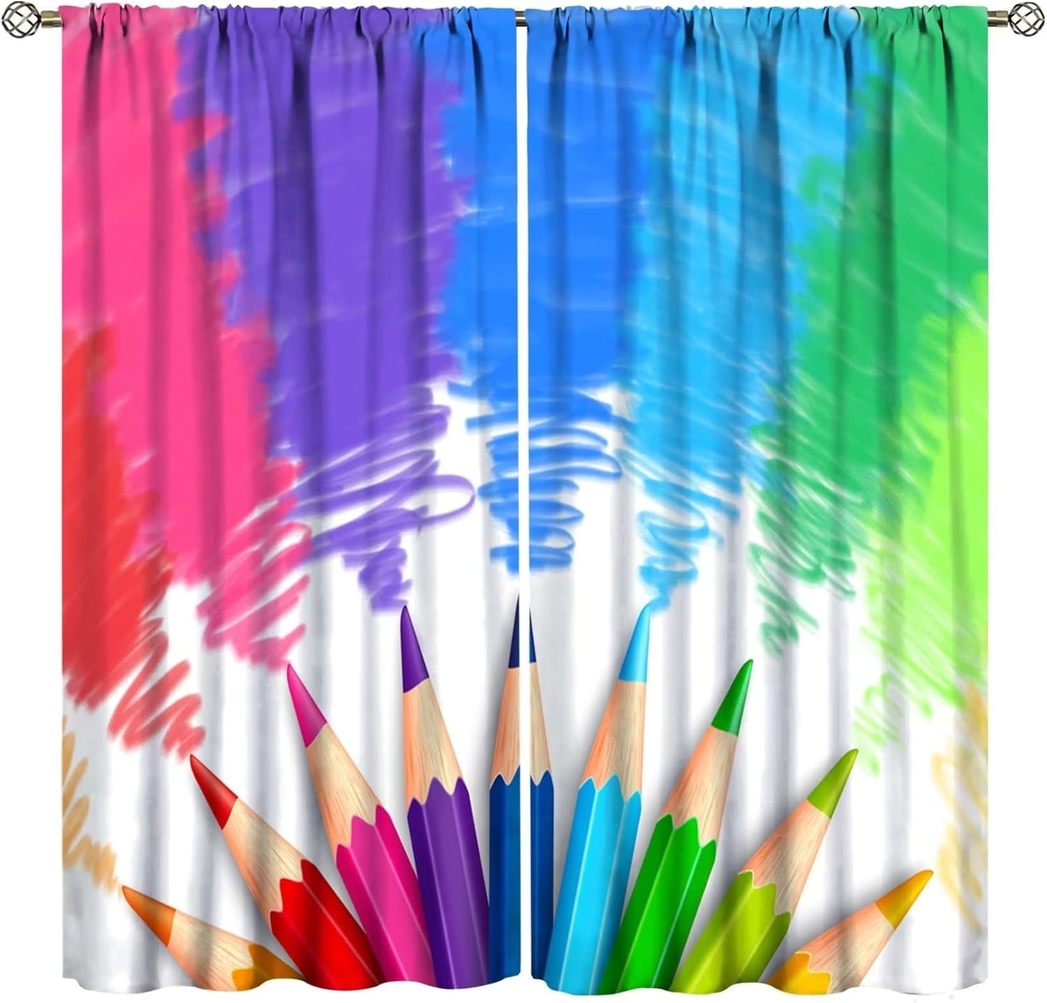 Colorful Crayon Curtains Crayons and Pencils Student Design School ...