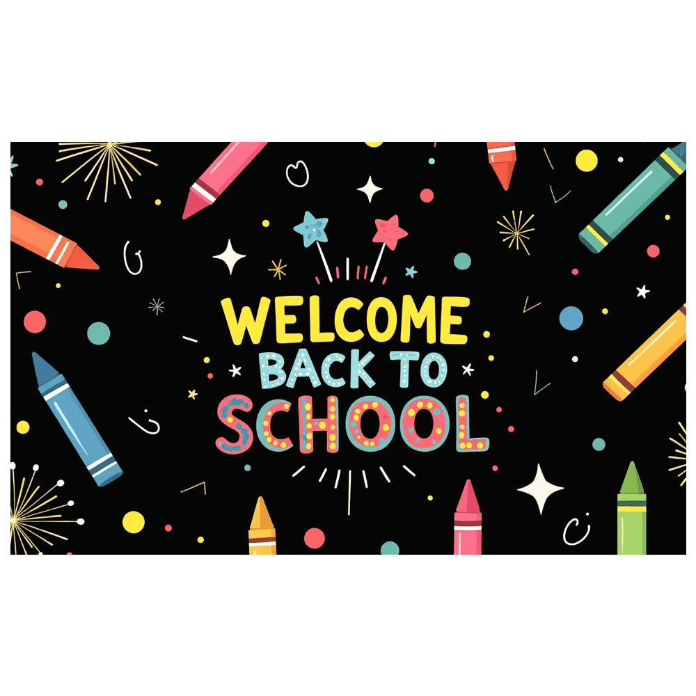 Colorful Crayon Themed Welcome Back to School Banner Background ...