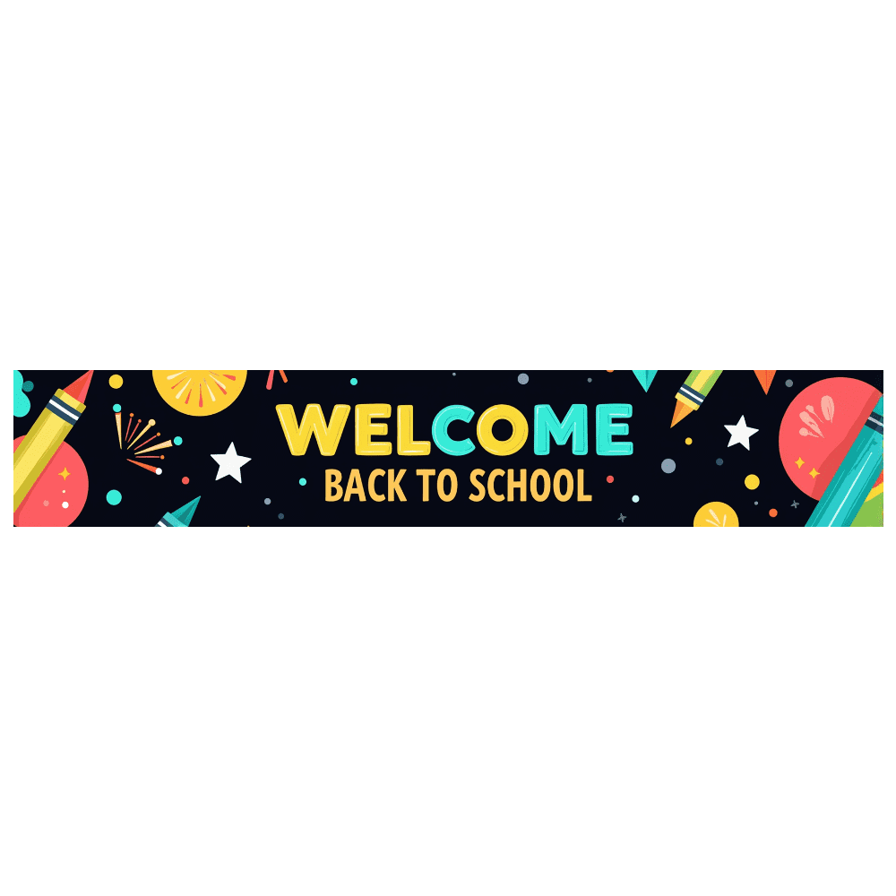 Colorful Crayon Themed Welcome Back to School Banner Background ...