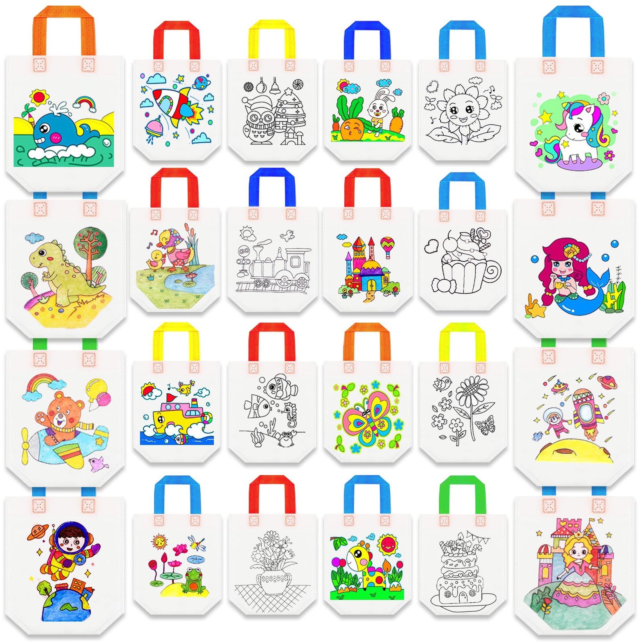 Colorful Creations Party Pack - 24 Fun Cartoon Coloring Goodie Bags for ...