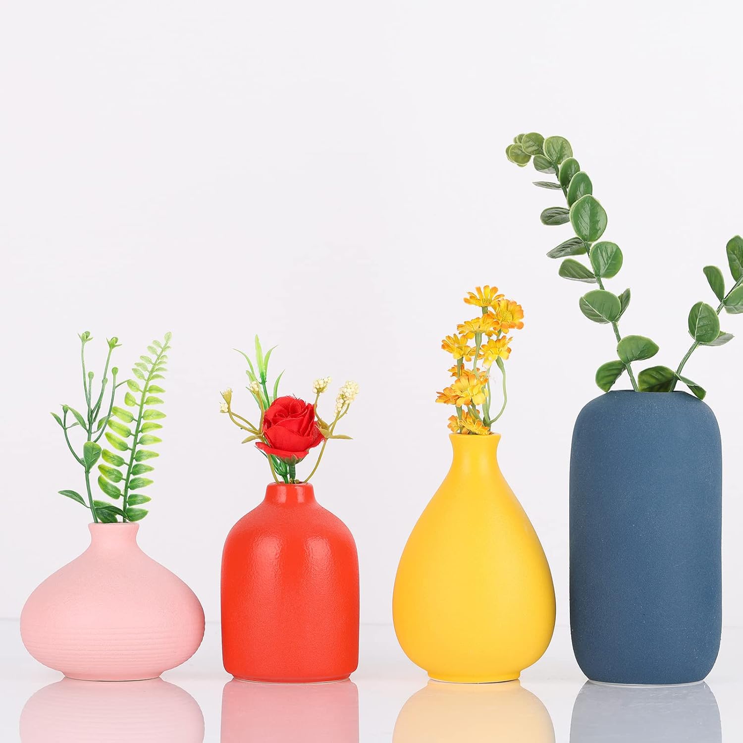Colorful Creative Ceramic Vase Four - piece Set, Adding Brilliant ...