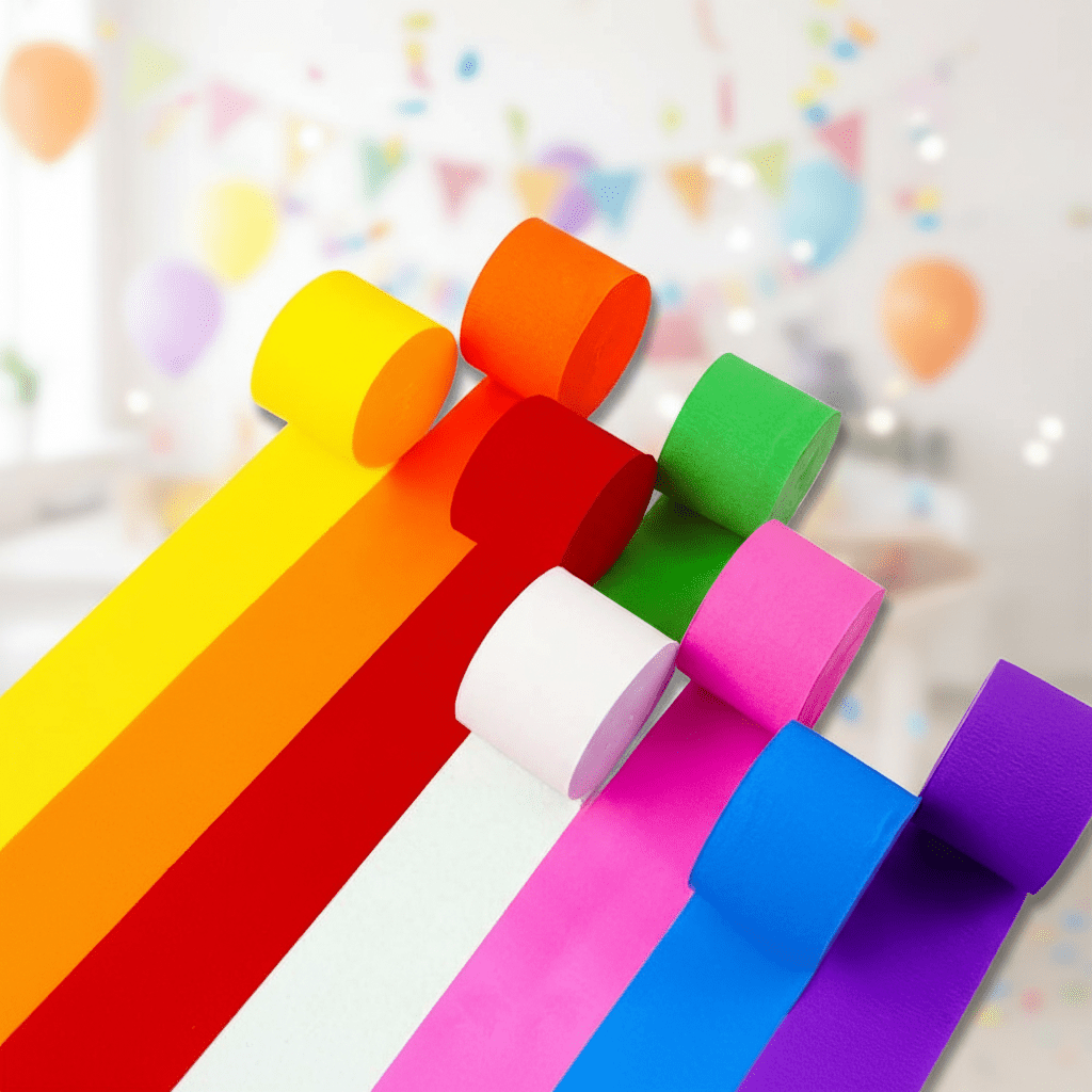 Colorful Crepe Paper Streamers 8-Pack, 656ft Rainbow Streamers for ...