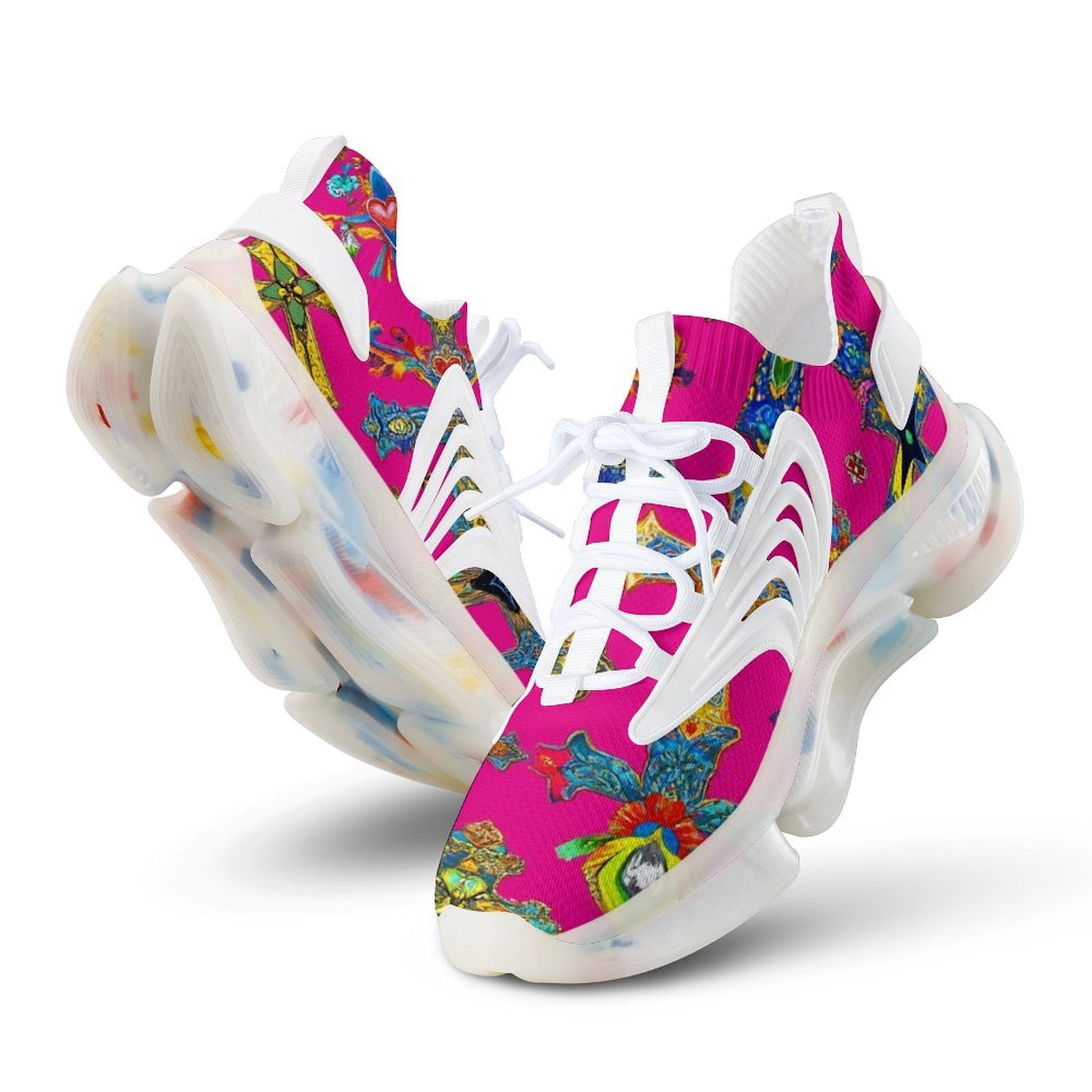 Colorful Cross Patterns Walking Shoes for Men Woman Lightweight Tennis ...