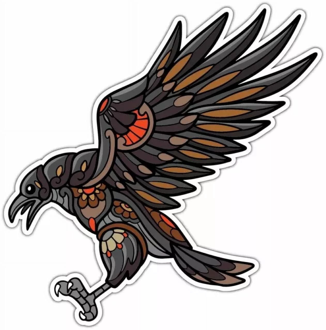 Colorful Crow Bird Zentangle Mandala Car Window Stickerphone Decal ...