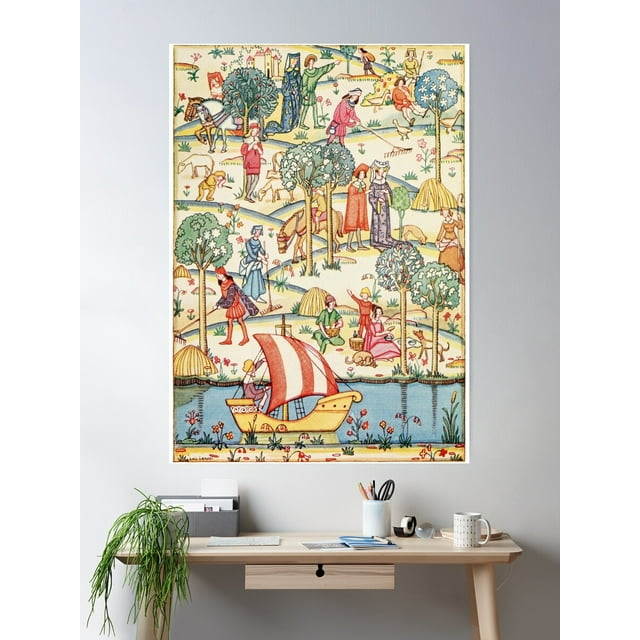 Colorful Crowd Poster Wall Art, Modern Wall Decor For Living Room ...