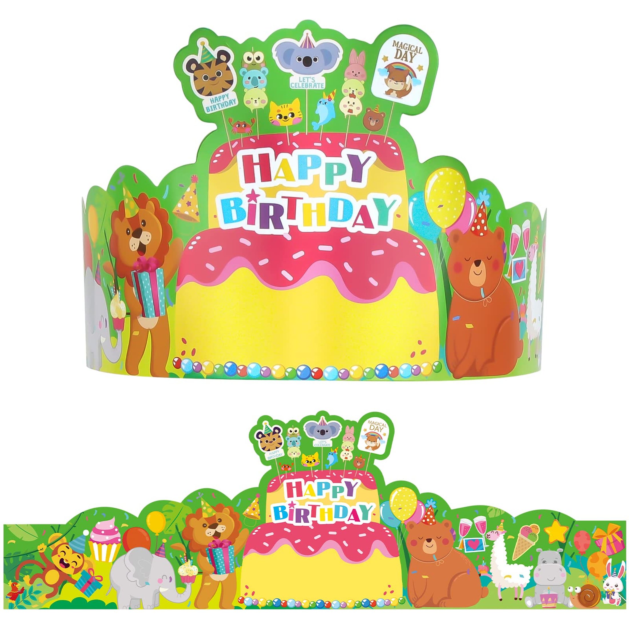 Colorful Crown Party Pack - 36 Paper Birthday Hats for Kids, Students ...