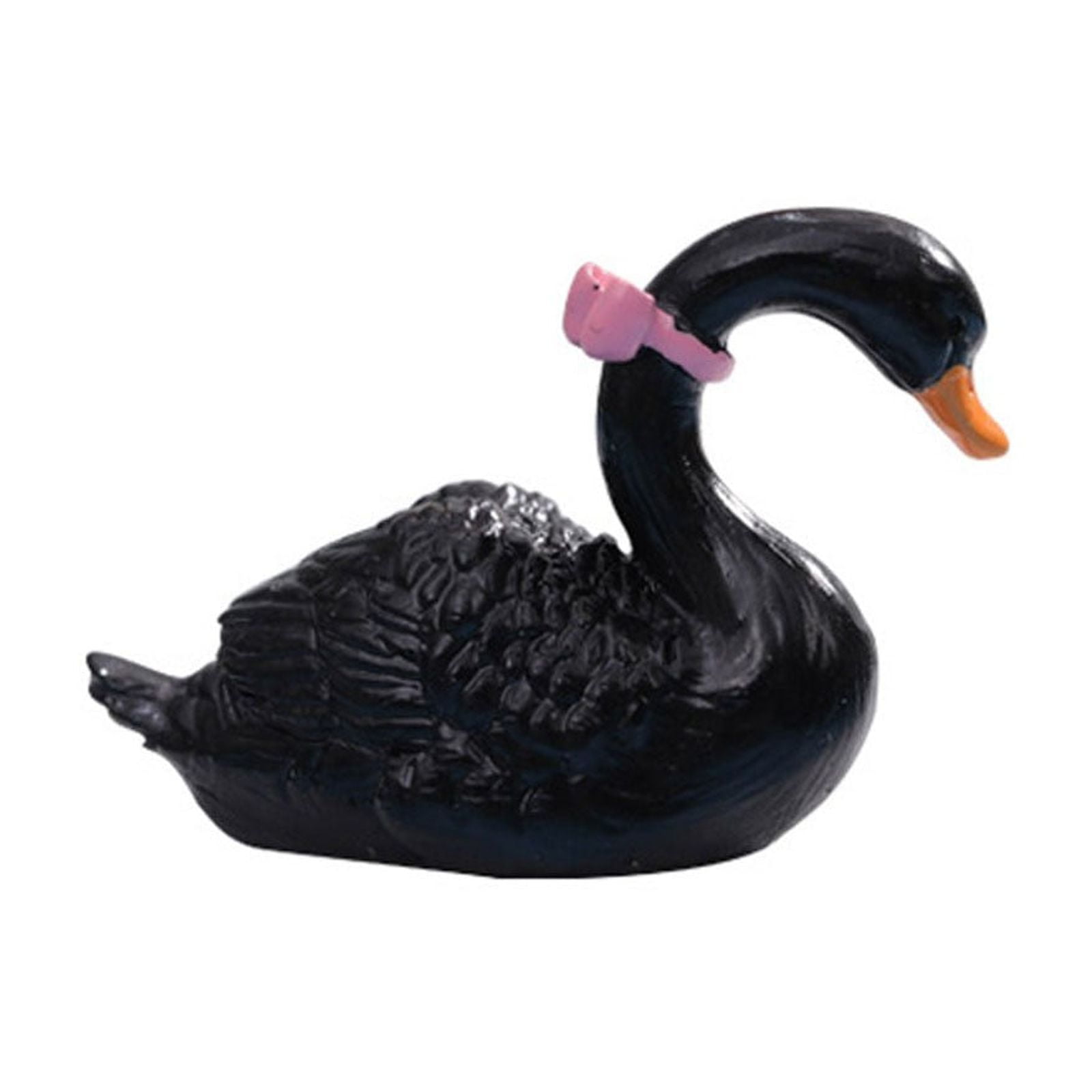 Colorful Crown Swan Resin Figurine, Miniature Landscape Ornament For ...