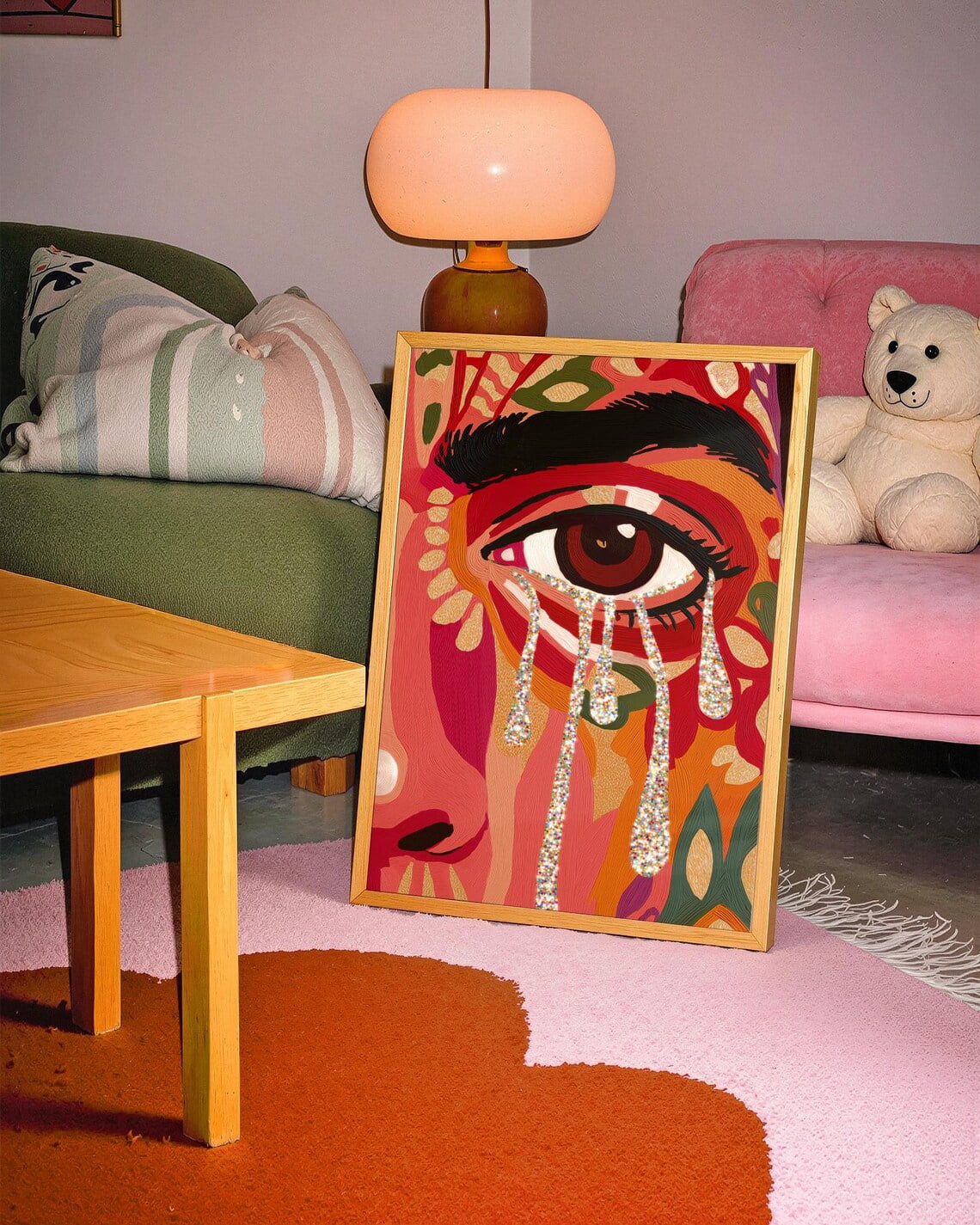Colorful Crying Eye Maximalist Surreal Face Bold Emotional Poster ...