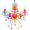 5-Light Colorful Crystal Chandelier Ceiling Lamp, Rainbow Multi Colored ...