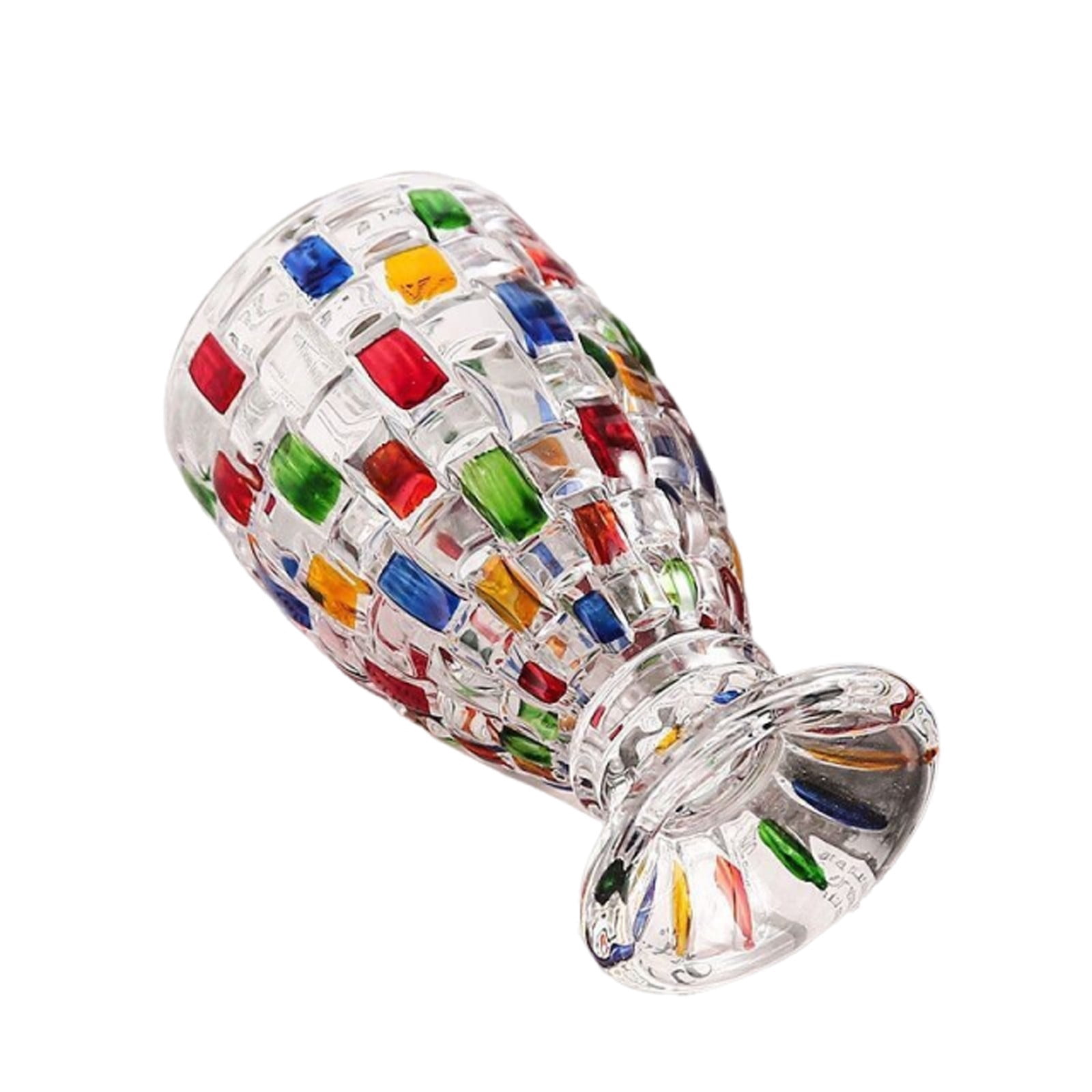 Colorful Crystal Glass Vase, Handcrafted Mosaic Decorative Flower Vase ...
