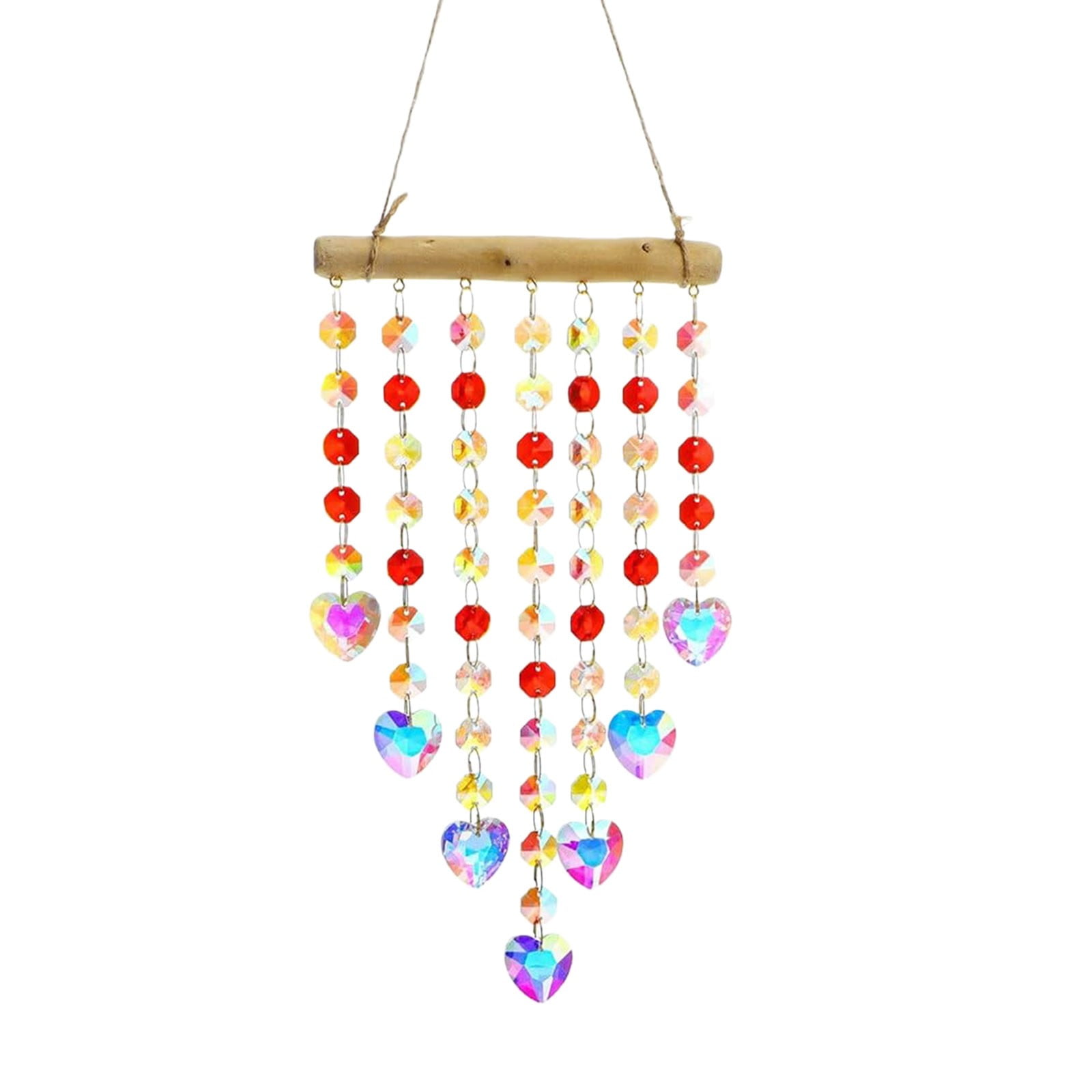 Colorful Crystal Wind Chime Pendant Sun Catchers Indoor Window Kits For ...