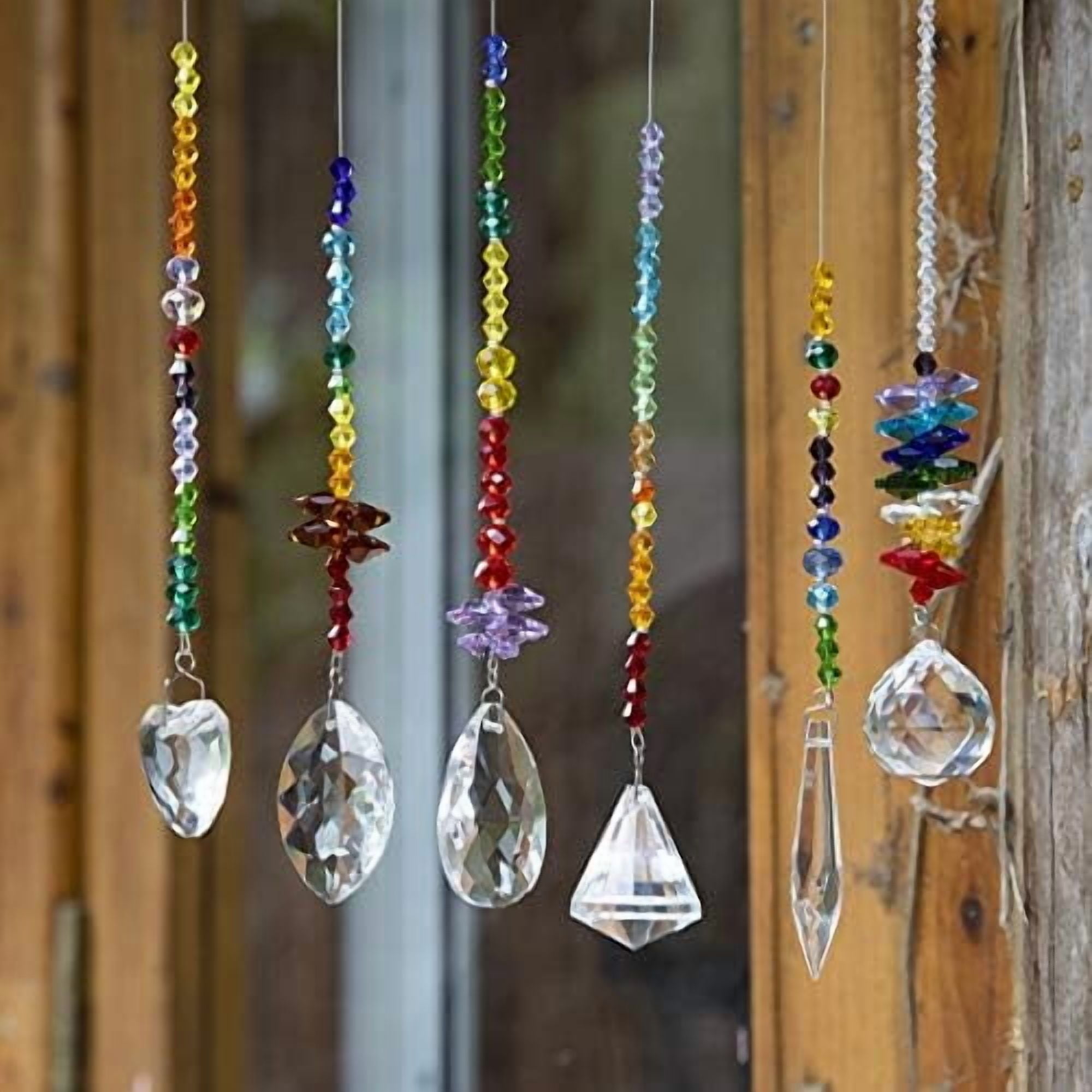 Colorful Crystals Glass Pendants Chandelier Suncatchers Prisms Hanging ...