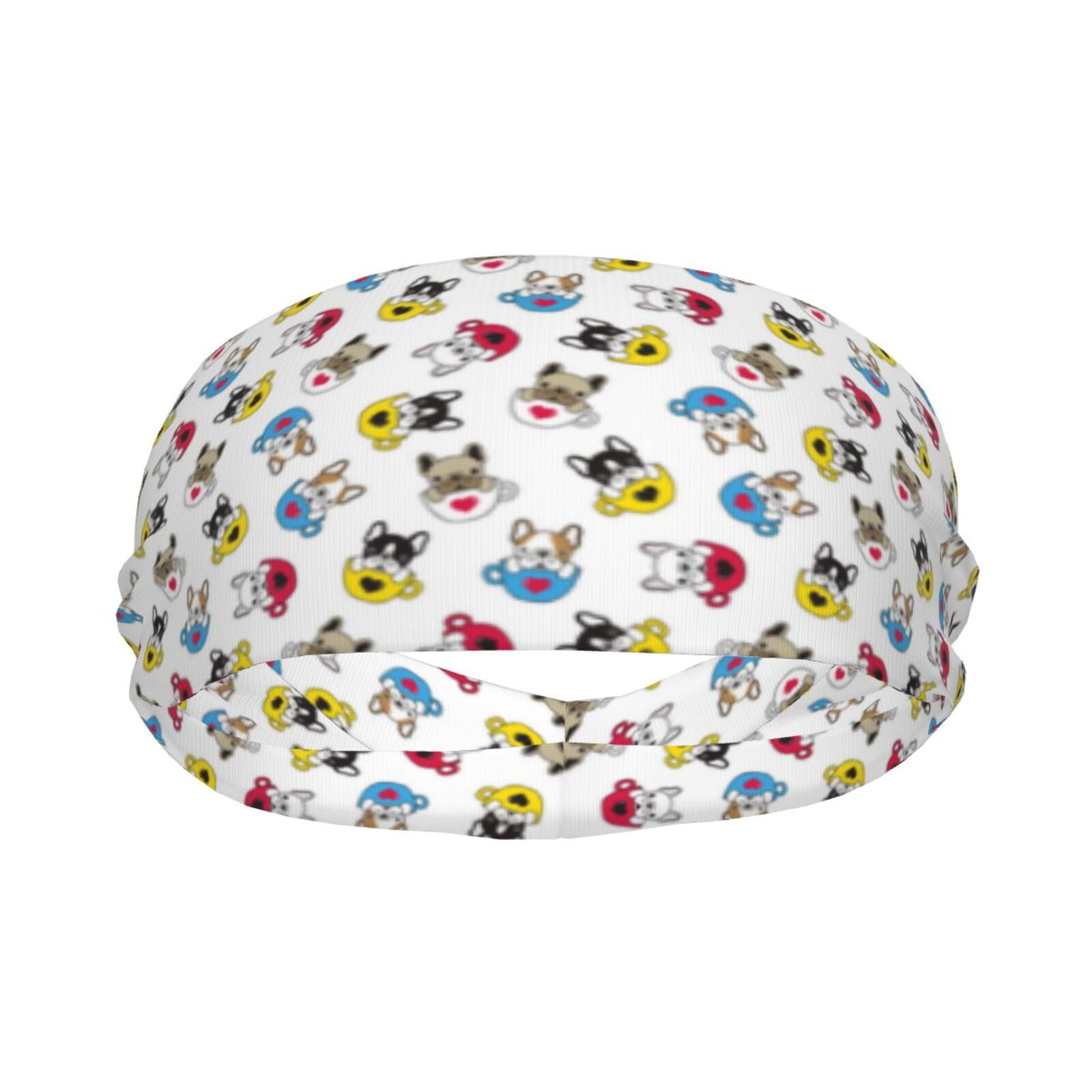 Colorful Cup Cute French Bulldog Sports Headbands for Men/Women Workout ...