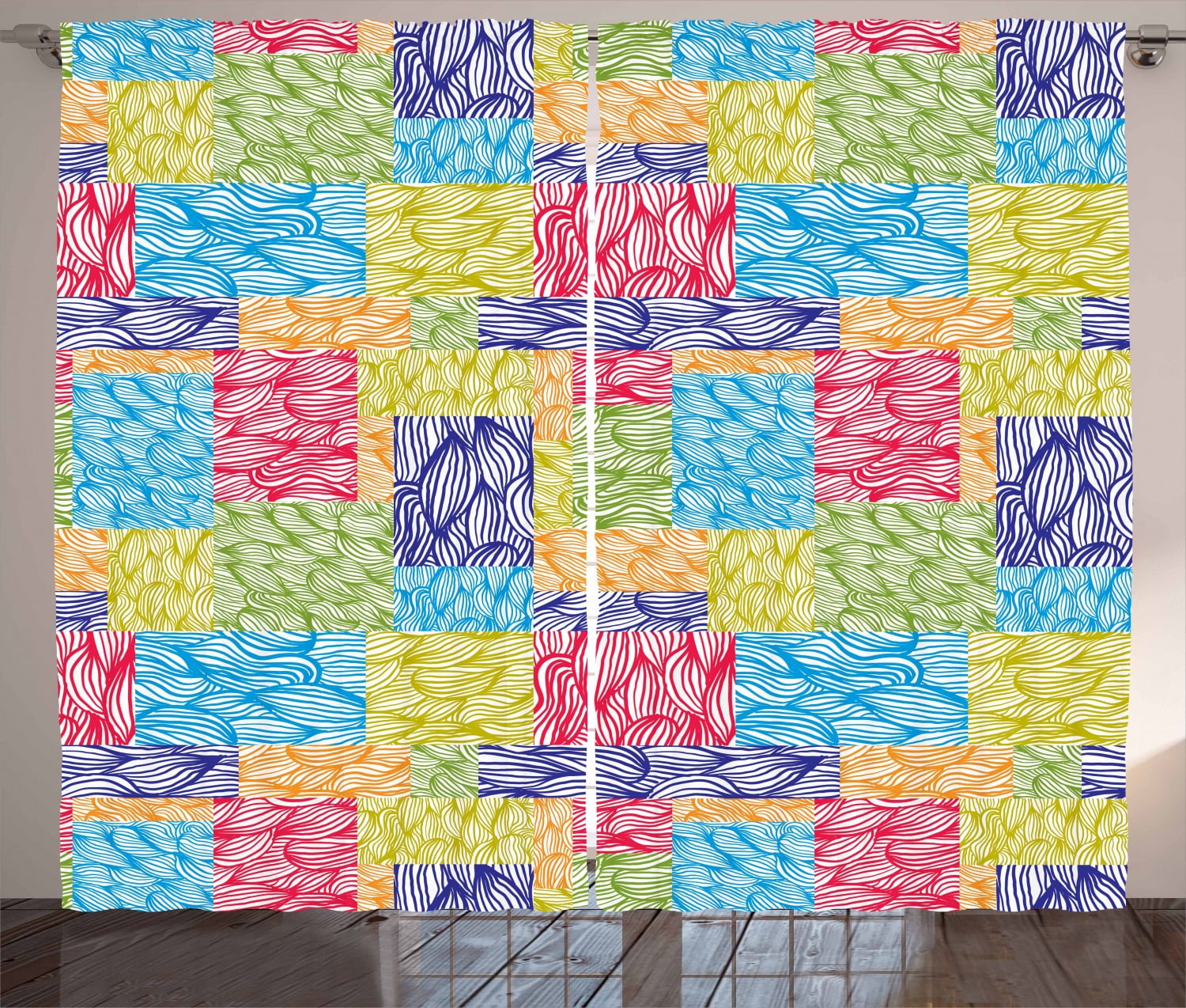 Ambesonne Spring Curtains 2 Panel Set, Flourishing Nature Motif, 108" x ...