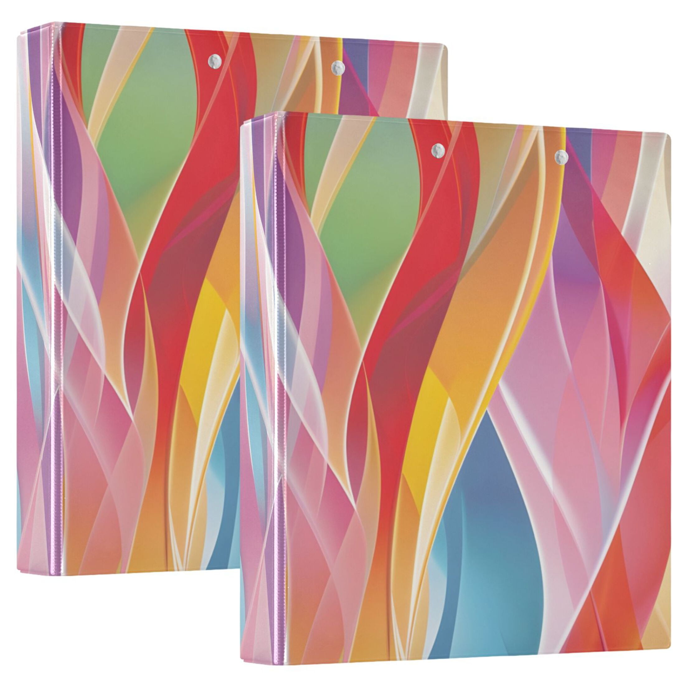 Colorful Curve 3 Ring Binders 1.5 inch Hardcover File Folders with ...