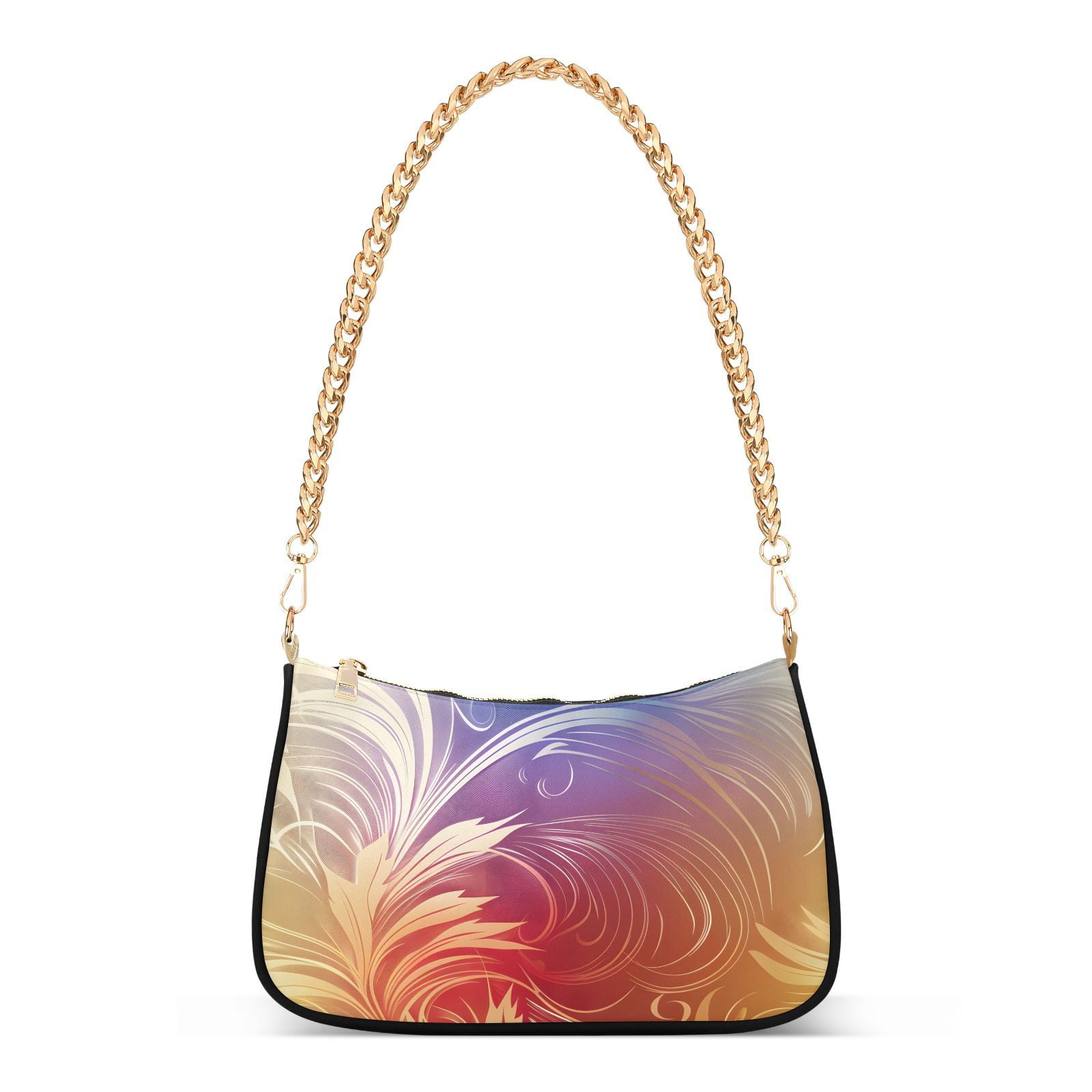 Colorful Curve Flowers Women Handbags Shoulder Bag Cross Body Bag with ...