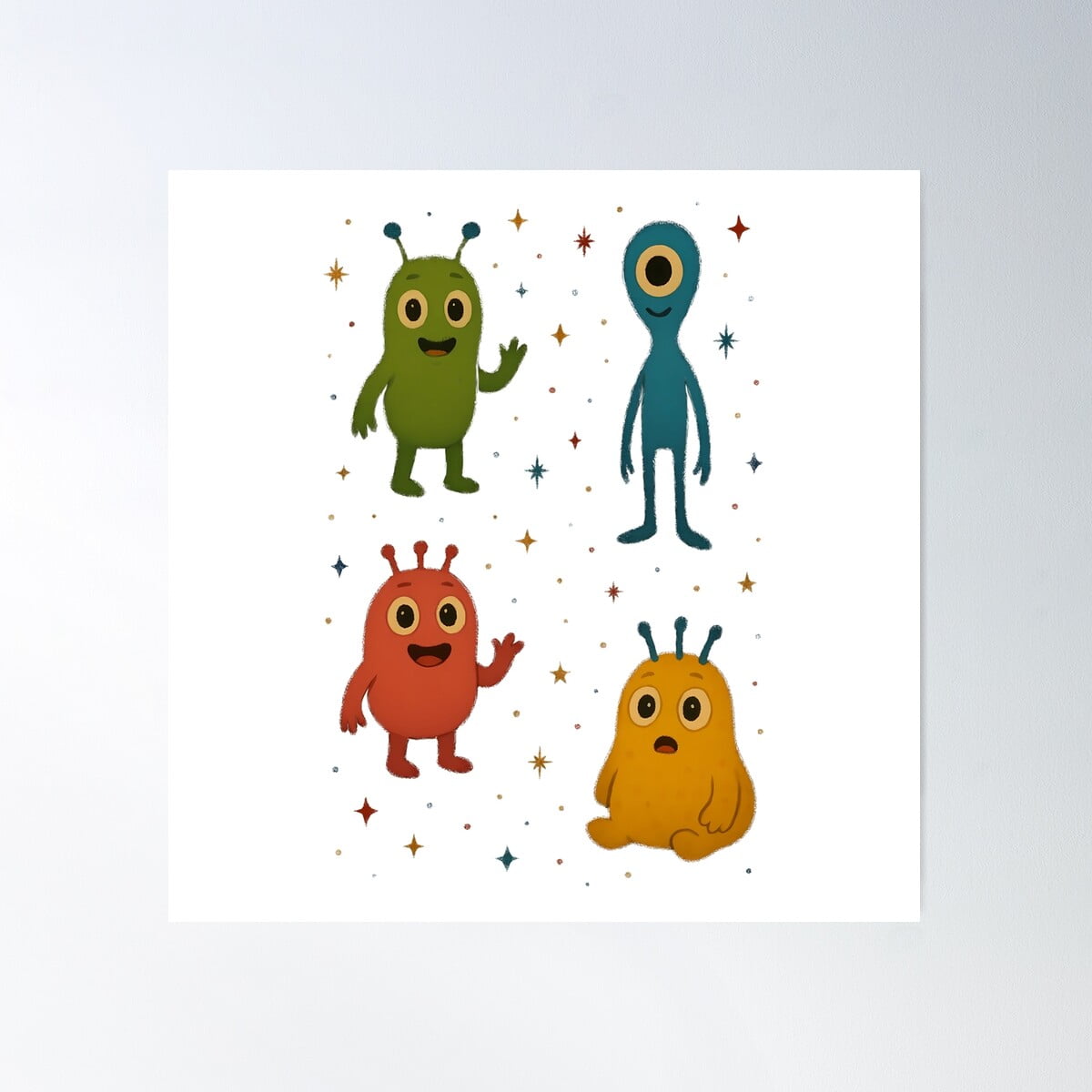 Colorful Cute Aliens | Kawaii Monsters Cartoon Design For Kids And Fun ...