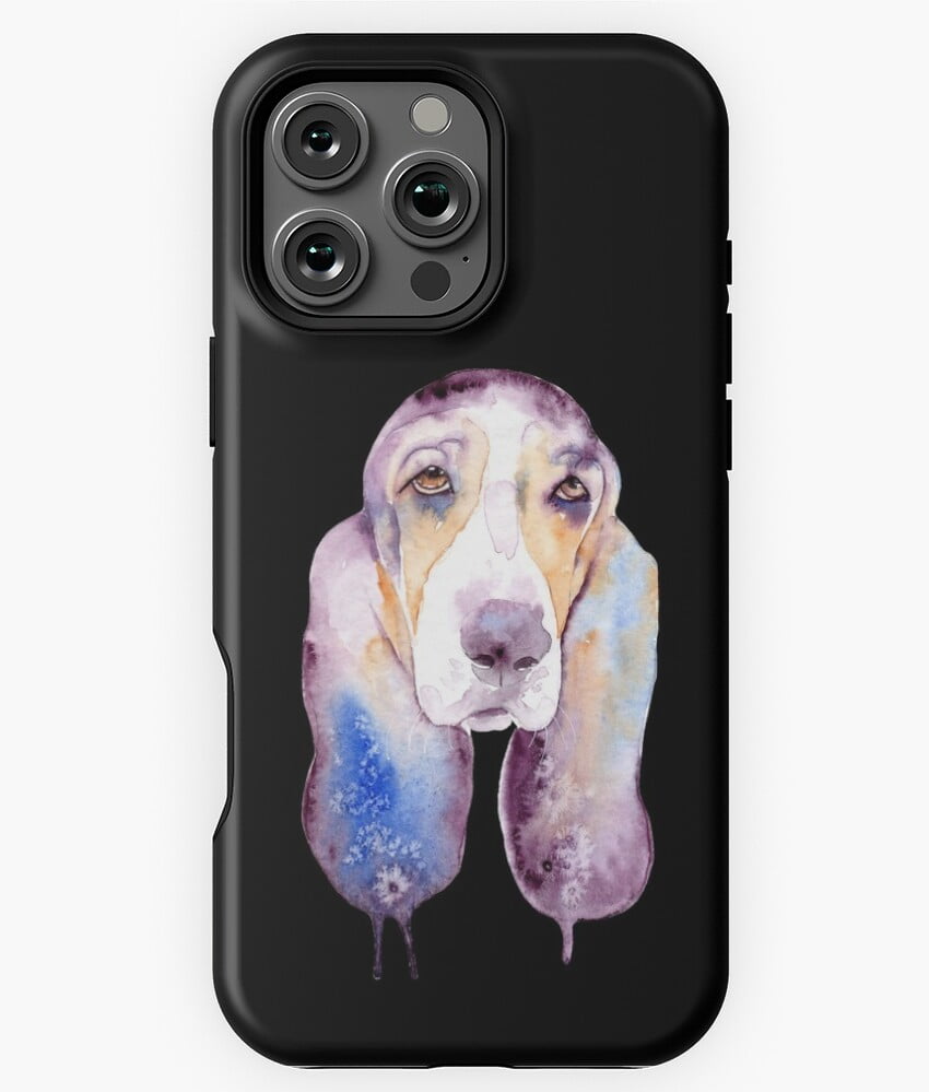 Colorful Cute Basset Hound Dog Art Phone Case for iPhone 16 15 14 13 12 ...