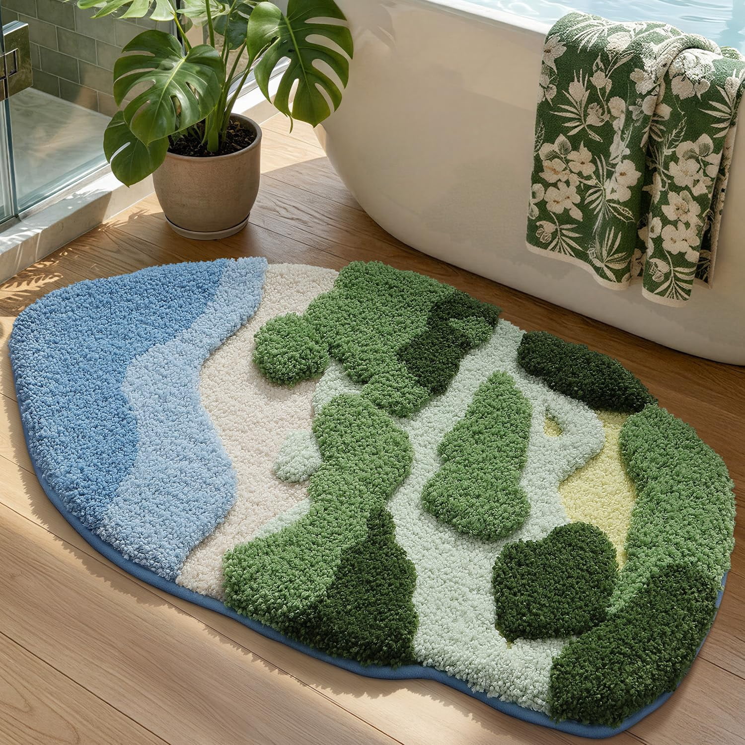 Colorful Cute Bathroom Rug 24"x36", Absorbent Bath Mat, Non Slip ...