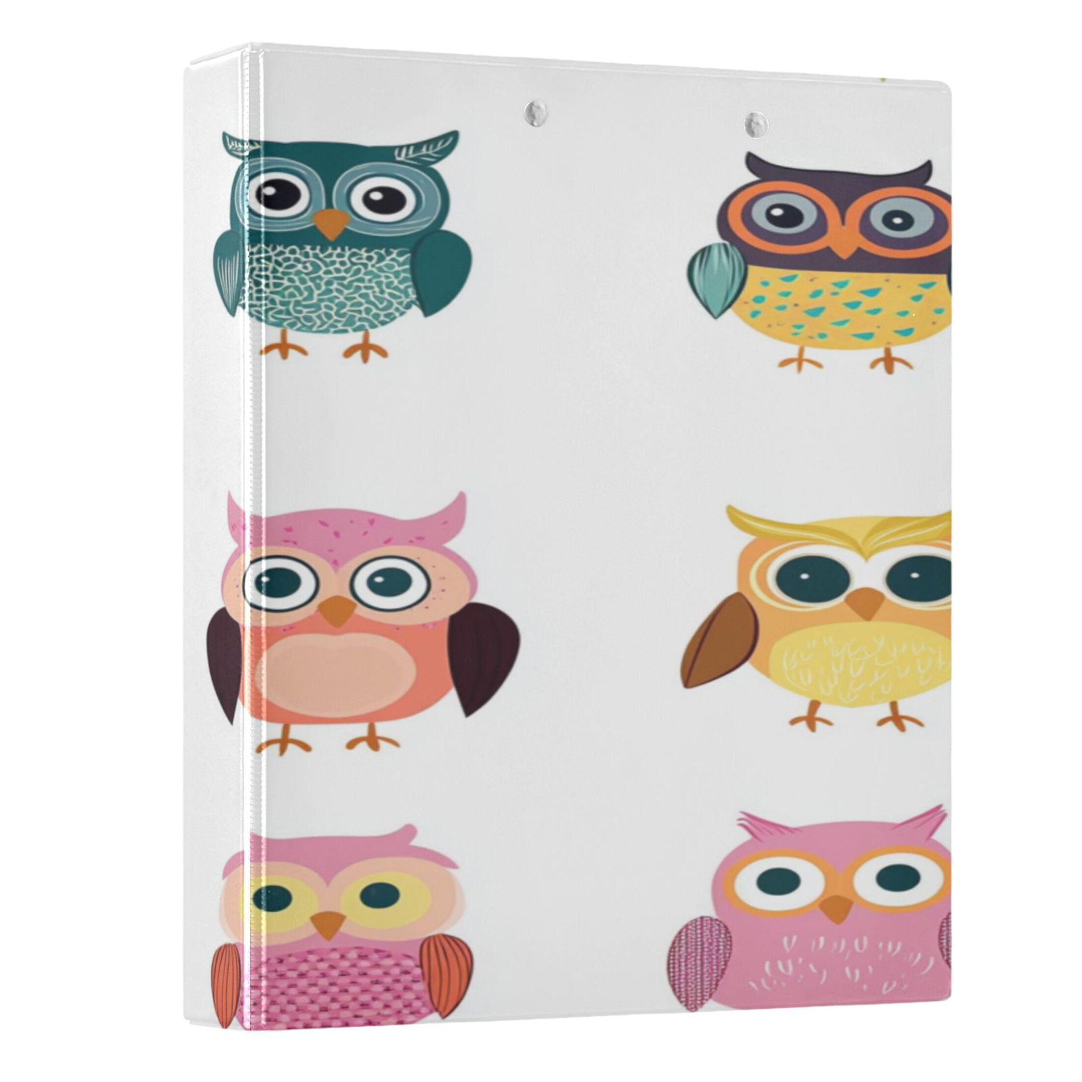 Colorful Cute Owls 3 Ring Hardcover Binders 1.5in Round Rings for ...