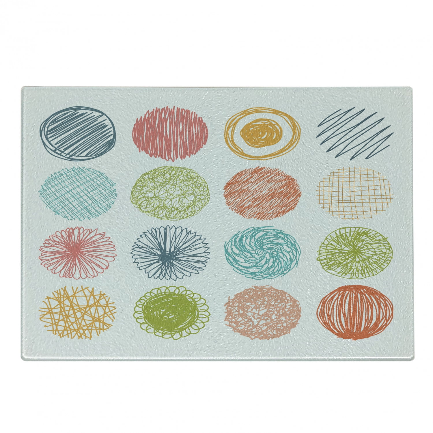 Colorful Cutting Board, Doodle Style Scribble Composition Circles ...