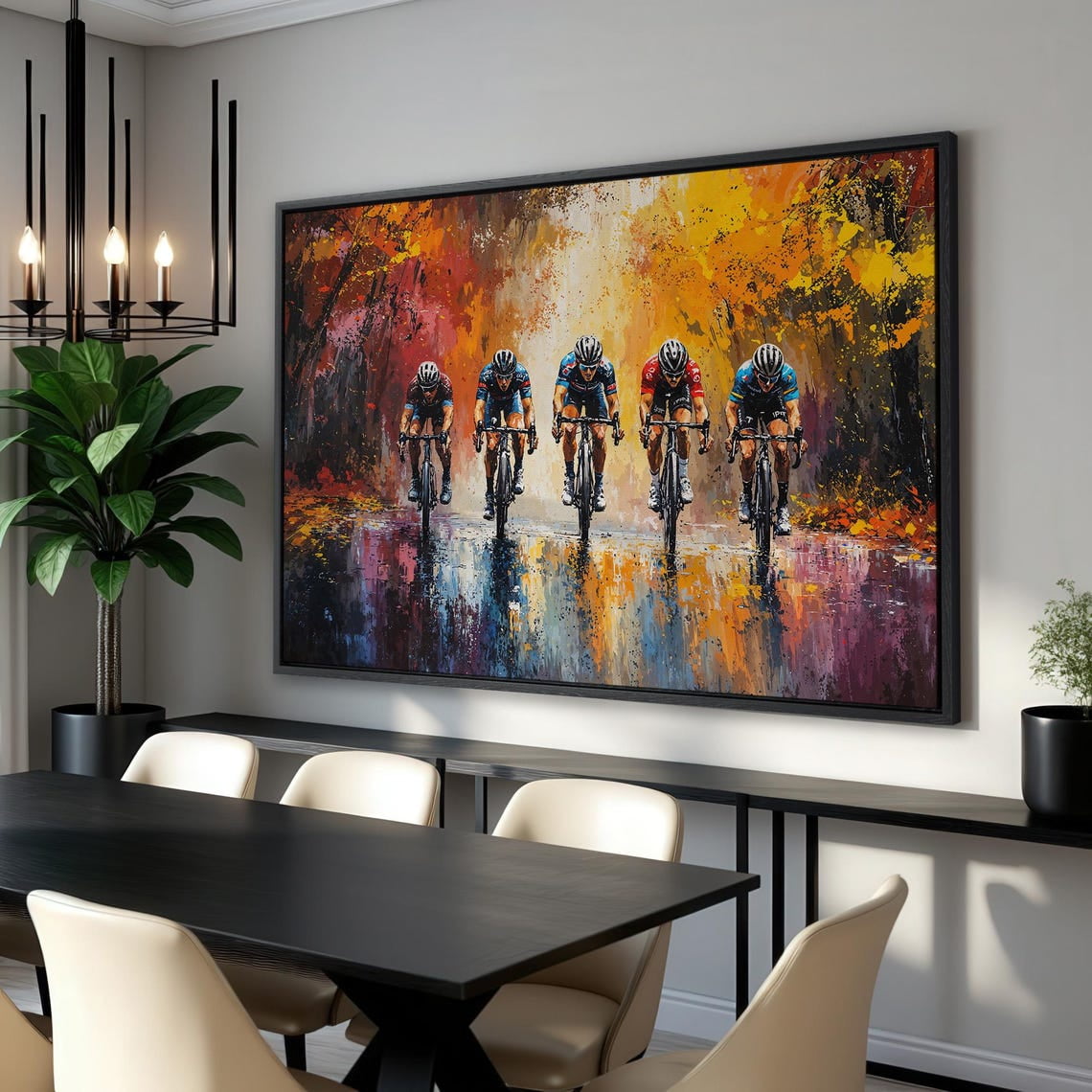 Colorful Cycling Race Wall Art Cyclists Poster Vibrant Sports Wall ...