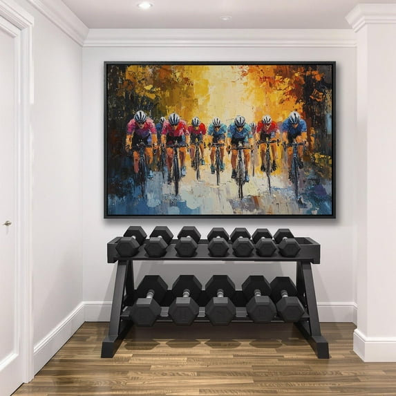 Colorful Cyclists Wall Art, Cycling Race Poster, Living Room Decor, Bike Racing Poster, Sports ...