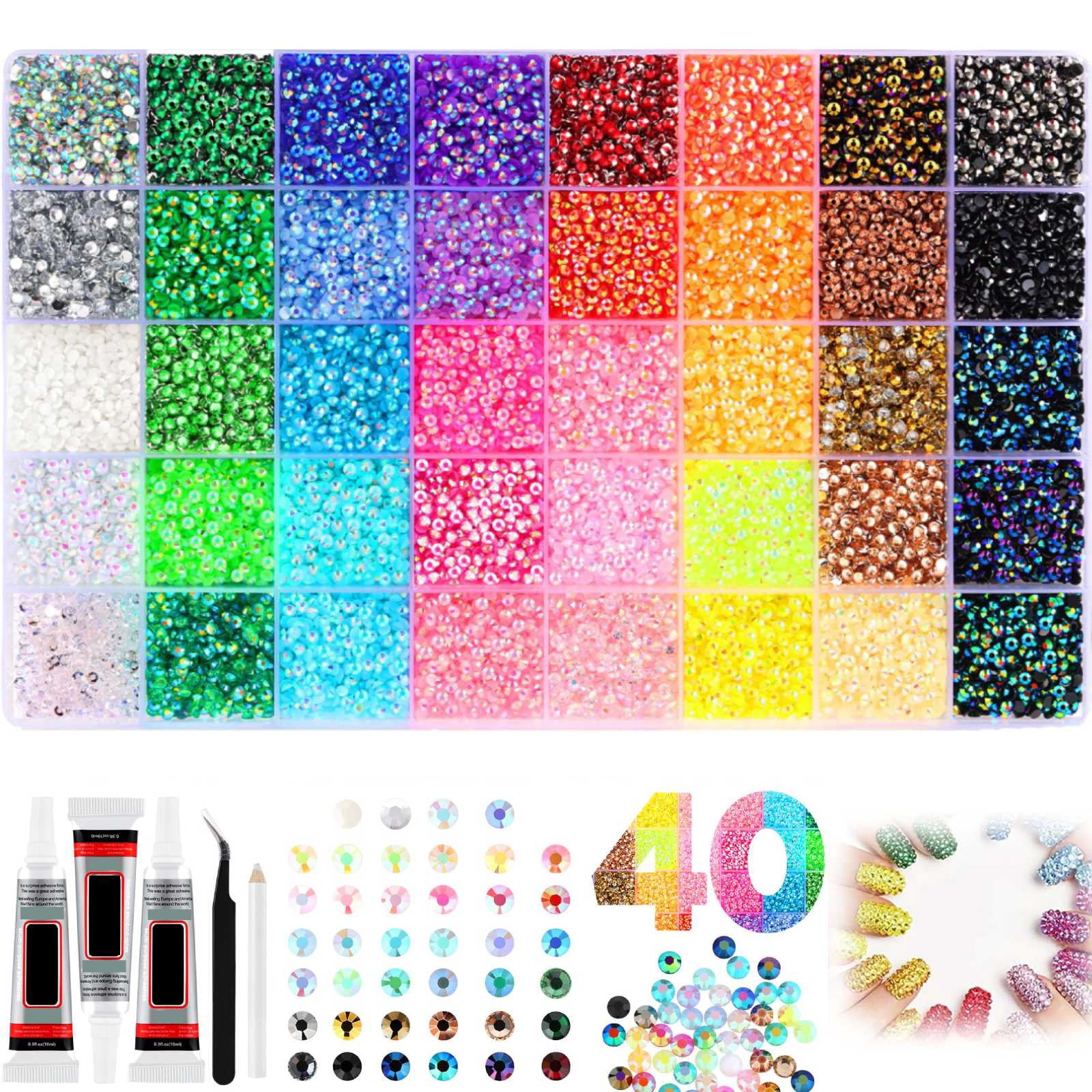 Colorful DIY Resin Rhinestone Kit for Bedazzling, 32000PC Resin Jelly ...