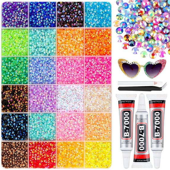 Colorful DIY Resin Rhinestone Kit, Resin Jelly Rhinestones for ...
