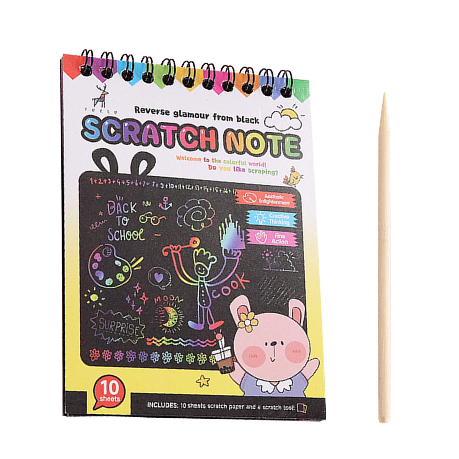 Colorful DIY Scratch Paper Drawing Pad - Art Notes for Drawing, Playing ...