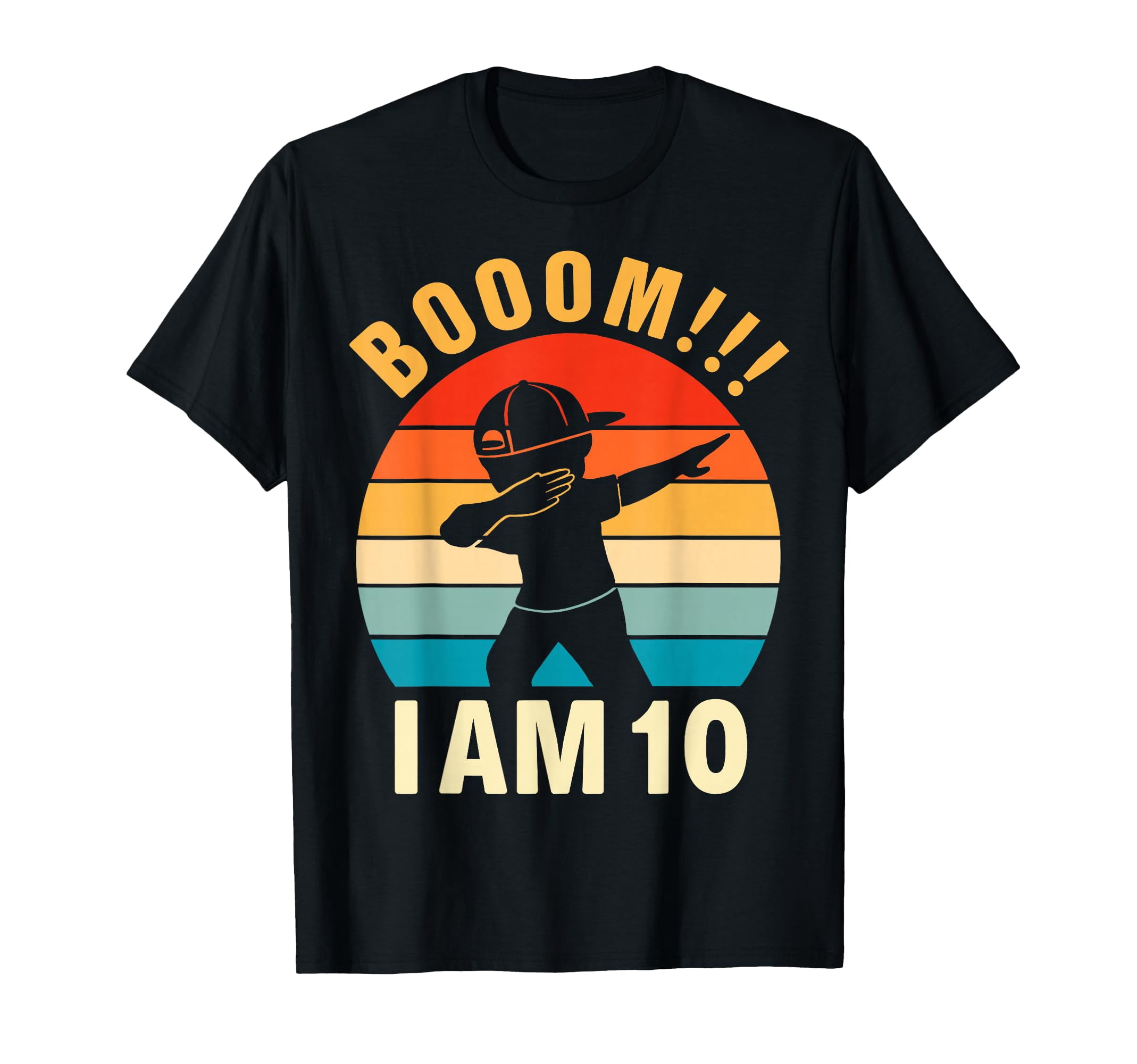 Colorful Dabbing T-Shirt for 10th Birthday Celebration with 'BOOOM!!! I ...