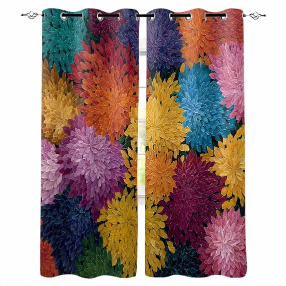 Colorful Dahlia Blackout Curtains for Bedroom/Living Room, Thermal ...