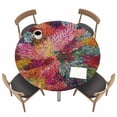 Colorful Dahlia Round Fitted Tablecloth with Elastic Edge Modern ...