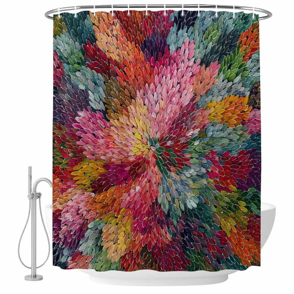 Colorful Dahlia Shower Curtain Set - Extra Long 72" x 96" Washable ...