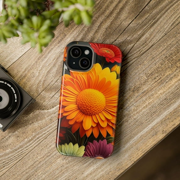 Colorful Daisy Floral Playful Retro Bloom Pattern Phone Case with ...