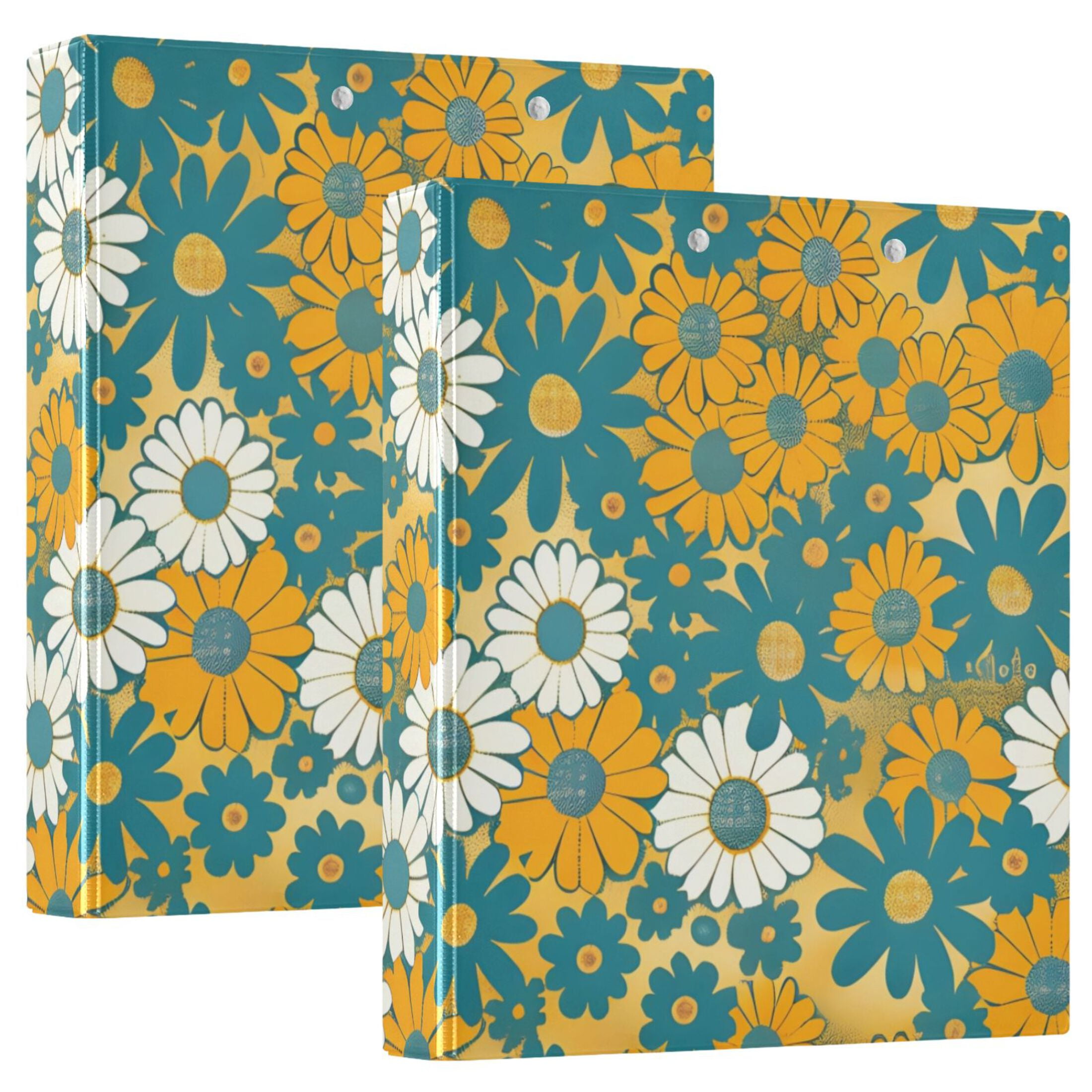 Colorful Daisy Flower 3 Ring Hardcover Binders 1.5" Round Rings for ...