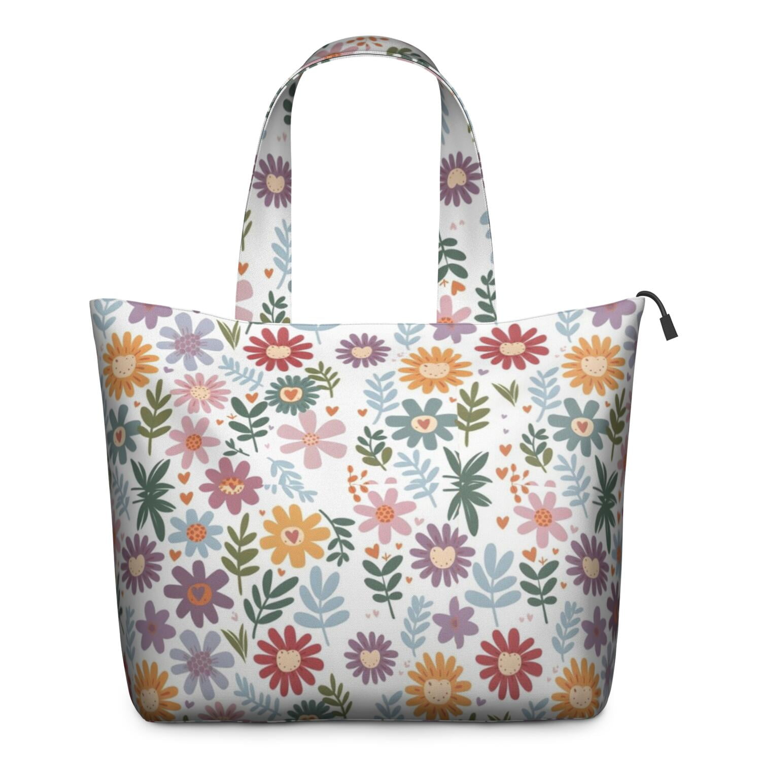 Colorful Daisy Flower Floral Pattern Travel Tote Bags for Women Carry ...