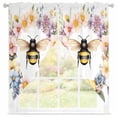 Colorful Daisy Wreath Bees Sheer Curtains Swag Valances for Windows ...