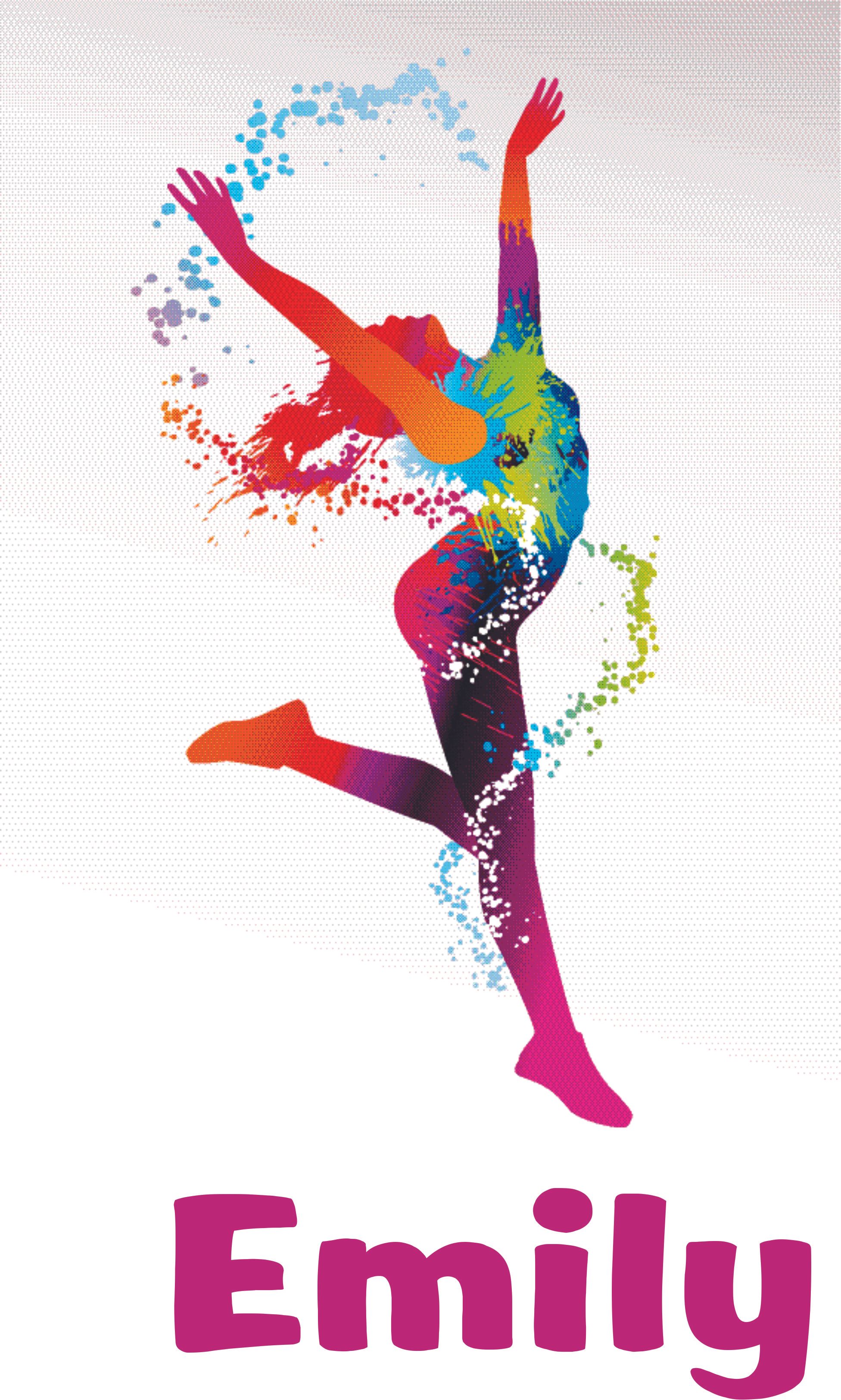 Colorful Dancing Woman Dancer Customized Wall Decal - Custom Vinyl Wall ...
